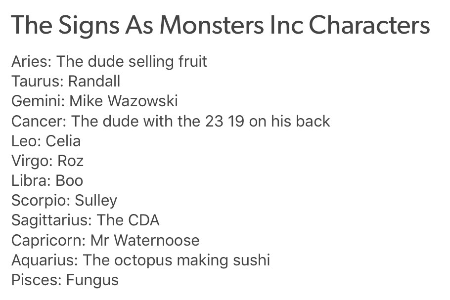 Monsters inc zodiac signs 60 photos - Youhoroscope.com