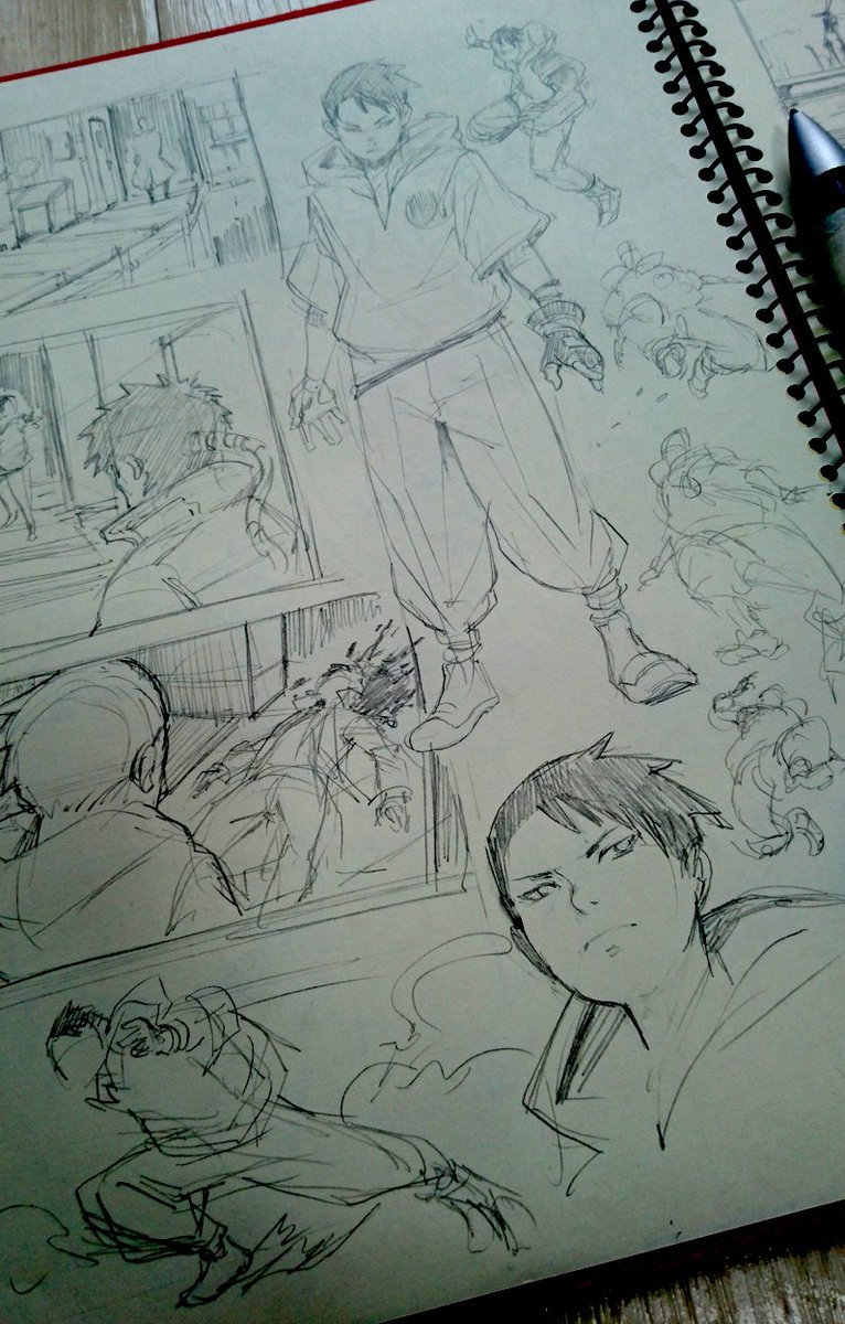 「紙で描くのは久しぶりって感じ! Seems like a while since drawing in my sketc ...