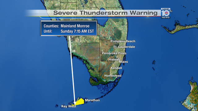 Local 10 Weather Alert Severe Thunderstorm Watch for the highlighted ...