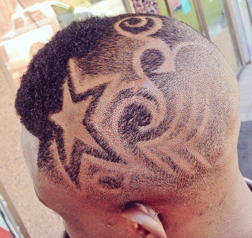 Haircut Star Designs In Head