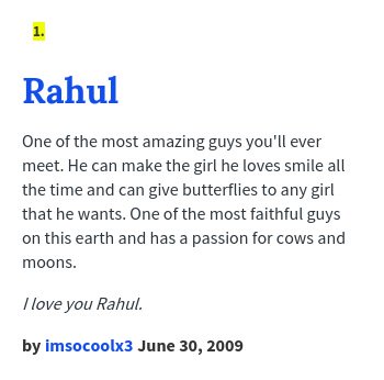 Rahul Word Meaning