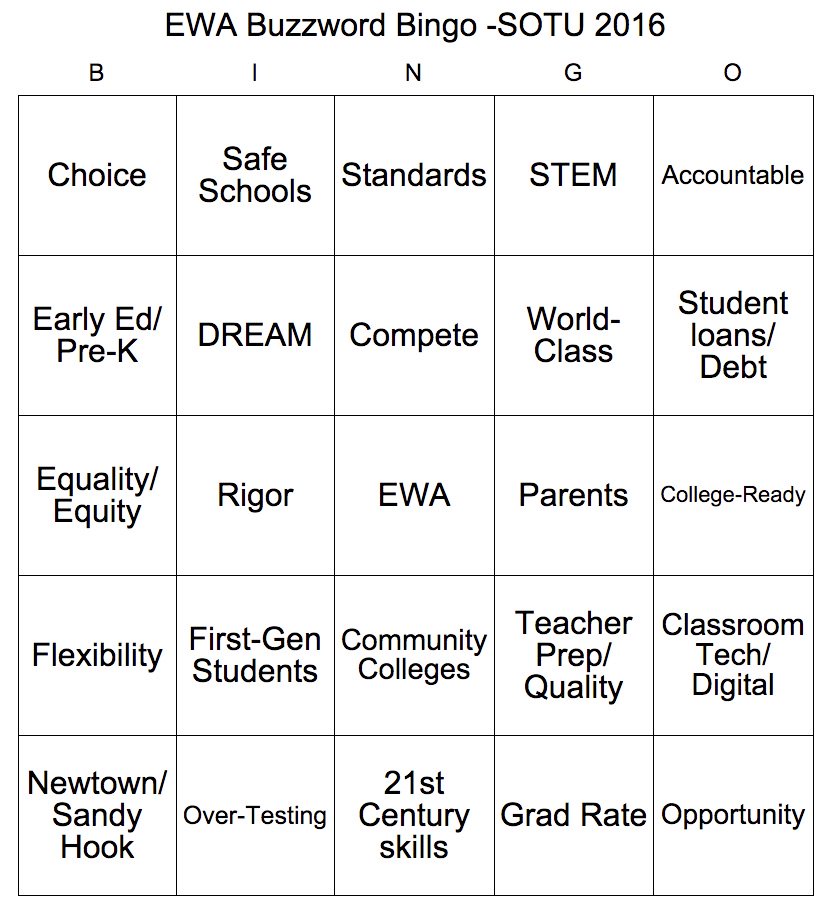 EWA on Twitter: "Get your education buzzword bingo cards ready! Play ...