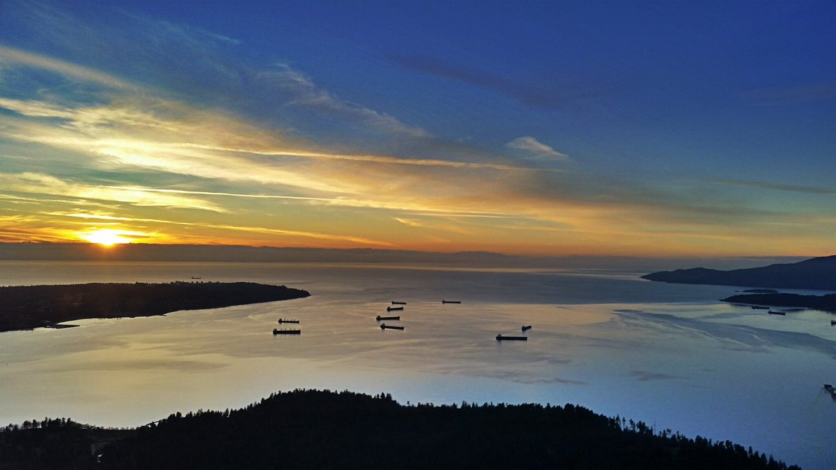 beauty sunset tonight Vancouver GlobalBC helicopter Traffic westcoast ...