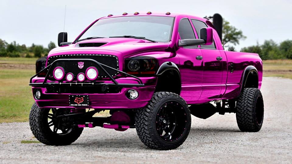 Big Pink Lifted Chevy Trucks