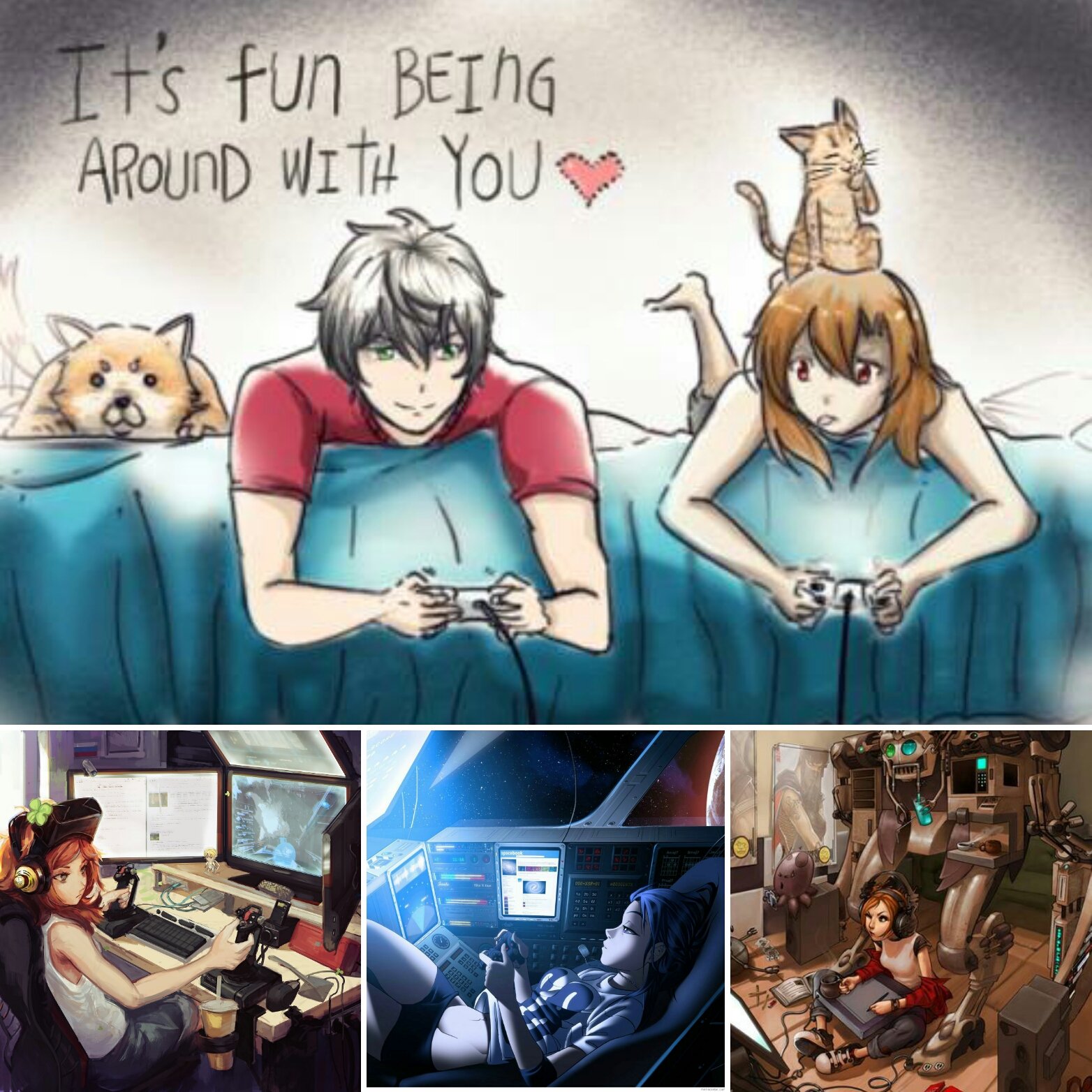 Cute Gamer Couples Anime