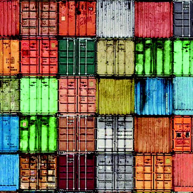 A color palette of sun-washed, waterfront shipping containers inspired ...