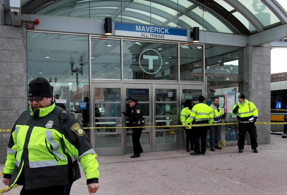 PHOTO: The scene after two people were shot at the Maverick MBTA ...