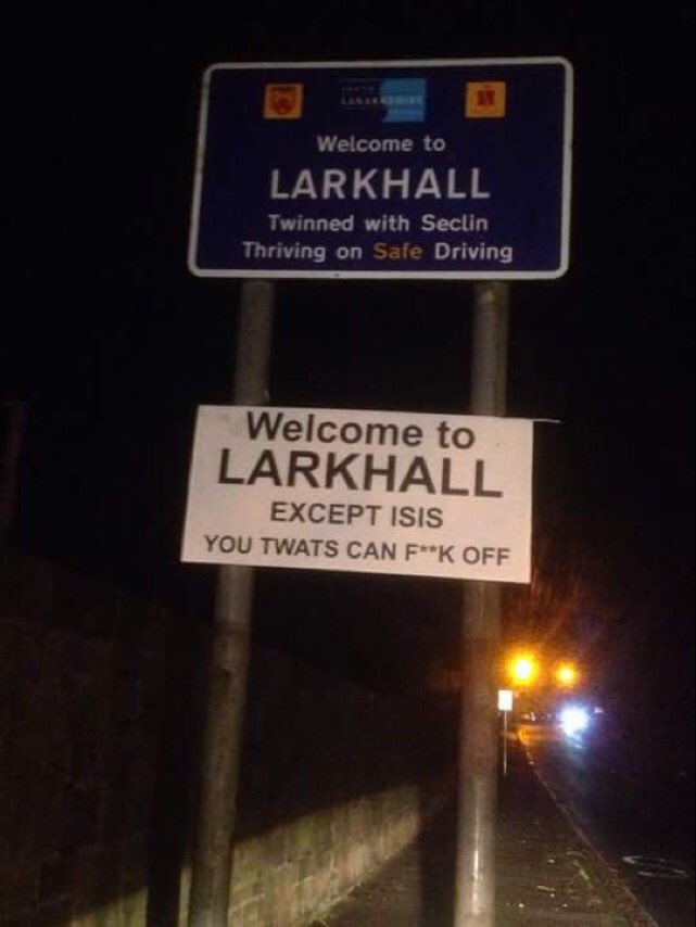 TIL that the town of Larkhall, Scotland, hates the colour green so ...