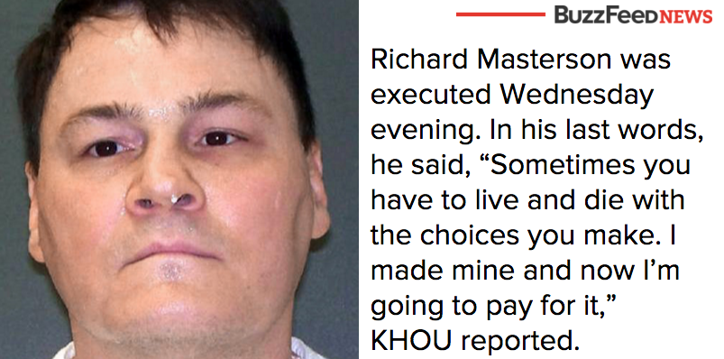Texas has executed Richard Masterson for the 2001 murder of Darin Honeycutt | BuzzFeed News ...