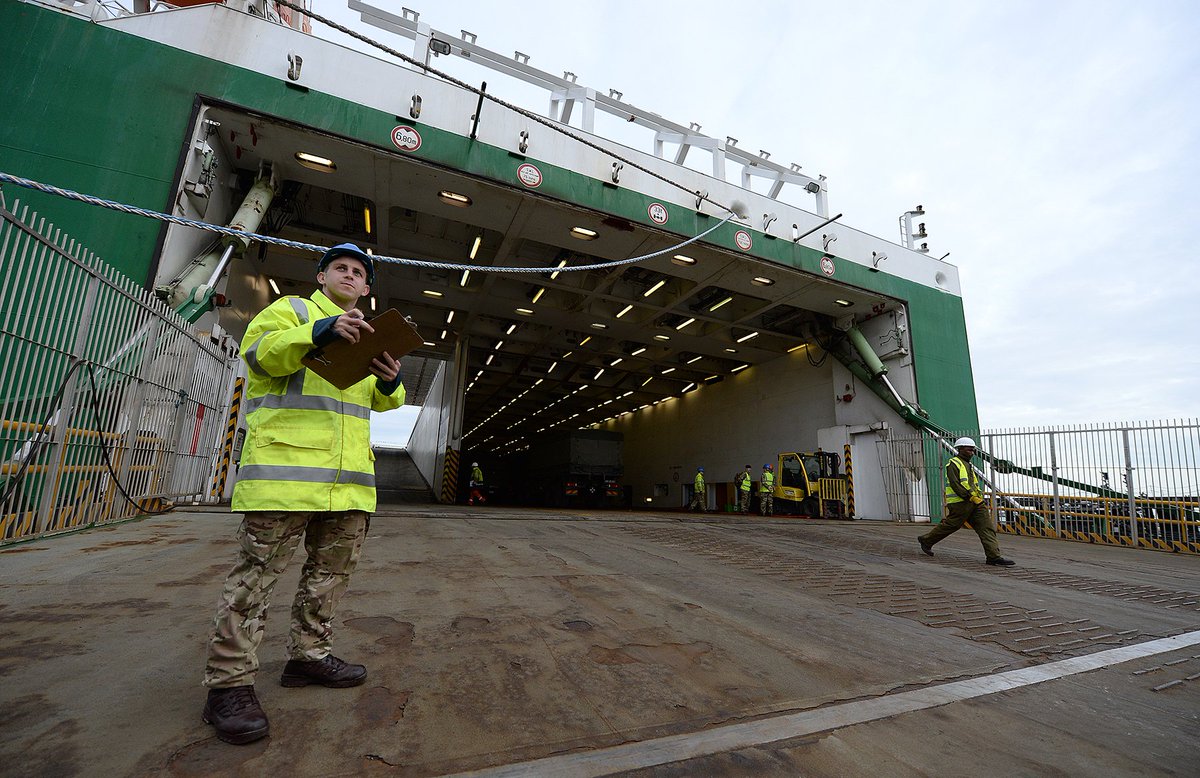 : Vanguard Enabling Group led by 17 Port and Maritime Regiment load m...