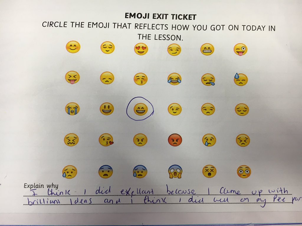 misscs_teach on Twitter: "Emoji Exit Tickets...simple but effective way ...