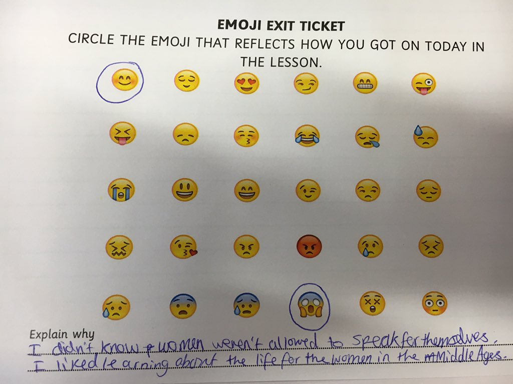 misscs_teach on Twitter: "Emoji Exit Tickets...simple but effective way ...