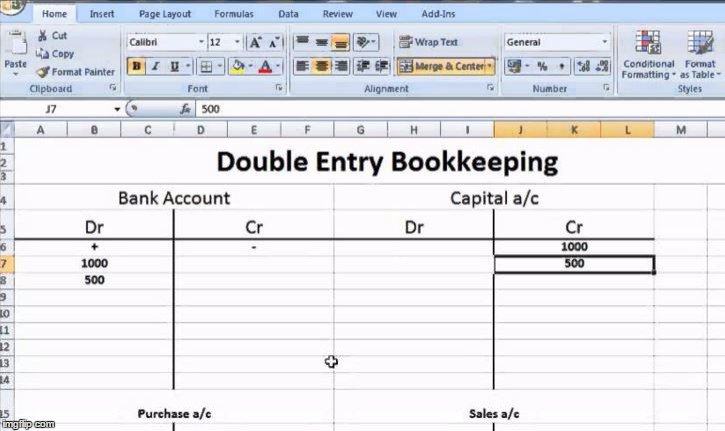 Double Entry Bookkeeping Excel Template
