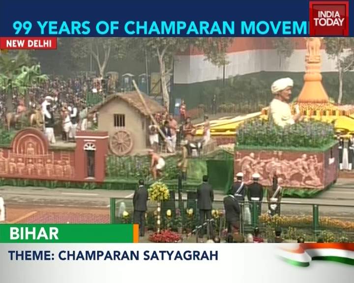 Bihar's tableau presents the Champaran Satyagrah of Mahatma Gandhi in ...