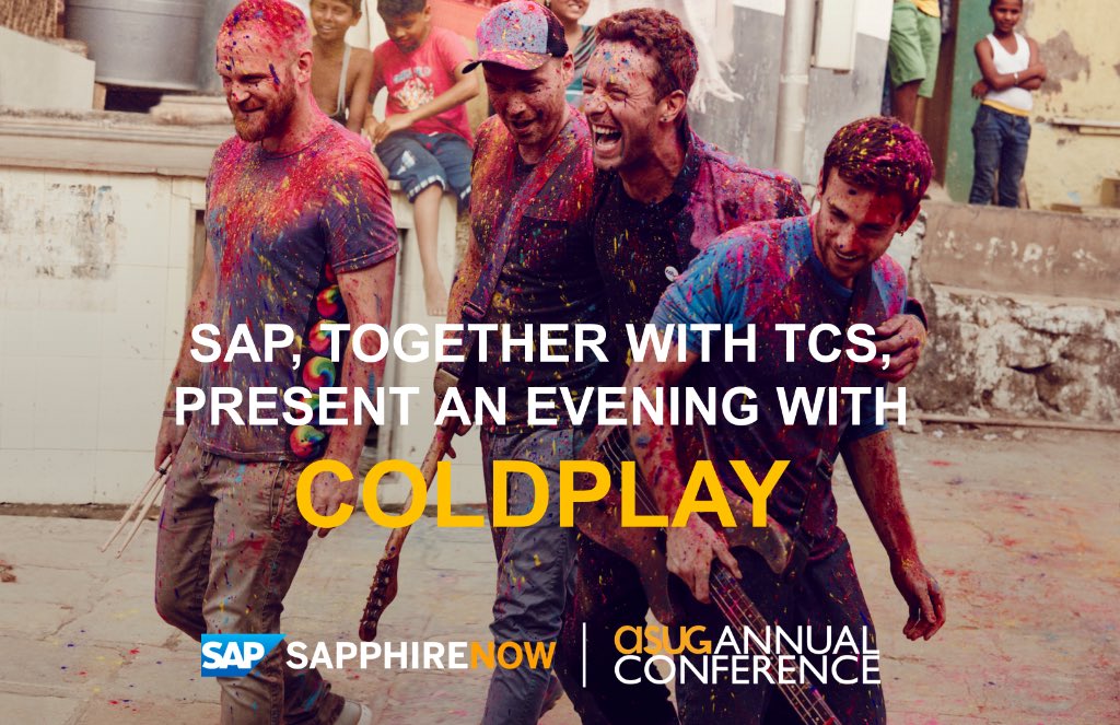 SAP on Twitter: "This just in! @Coldplay to perform at #SAPPHIRENOW & #ASUG2016, presented by ...