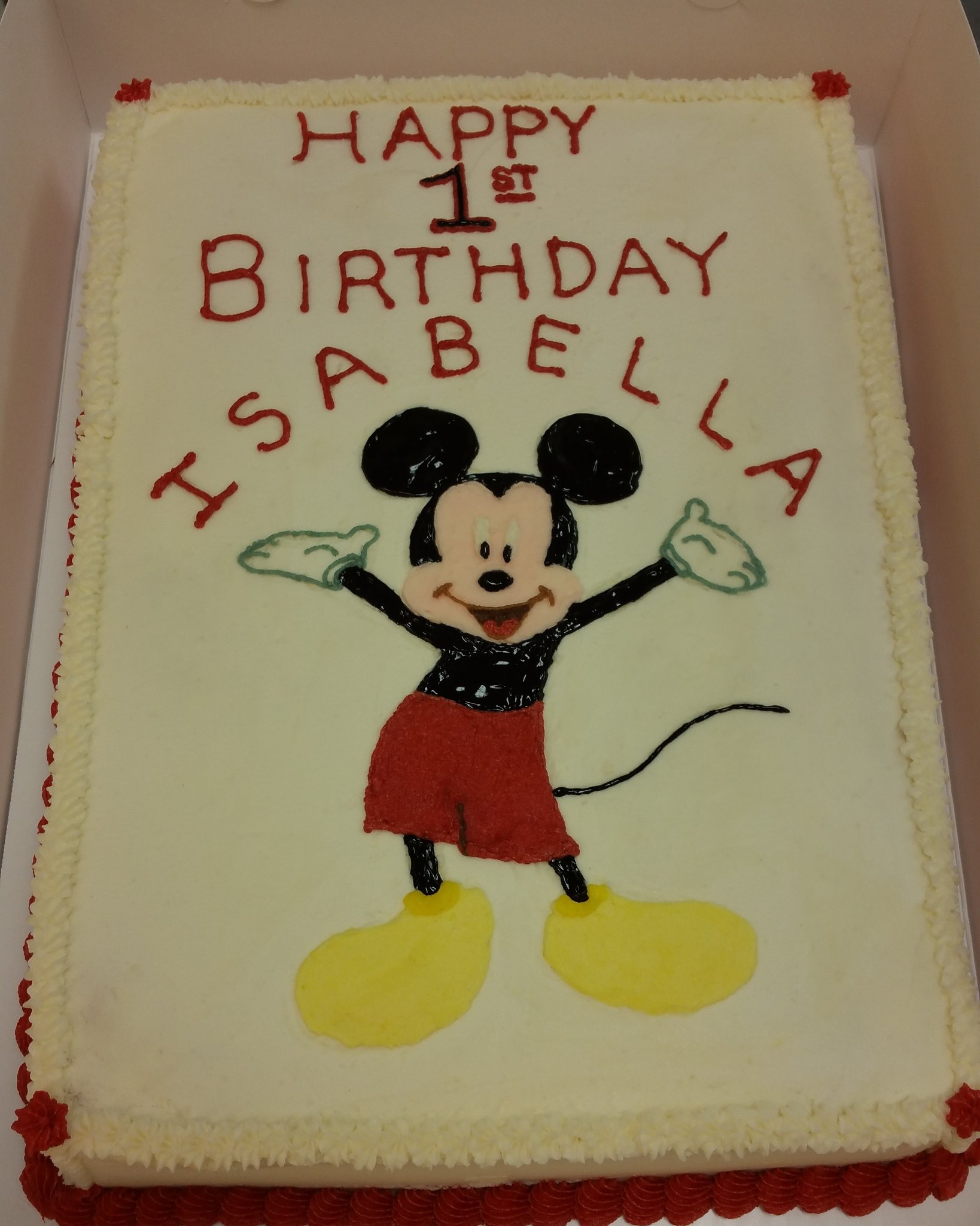 Mickey Mouse 1st Birthday Sheet Cake