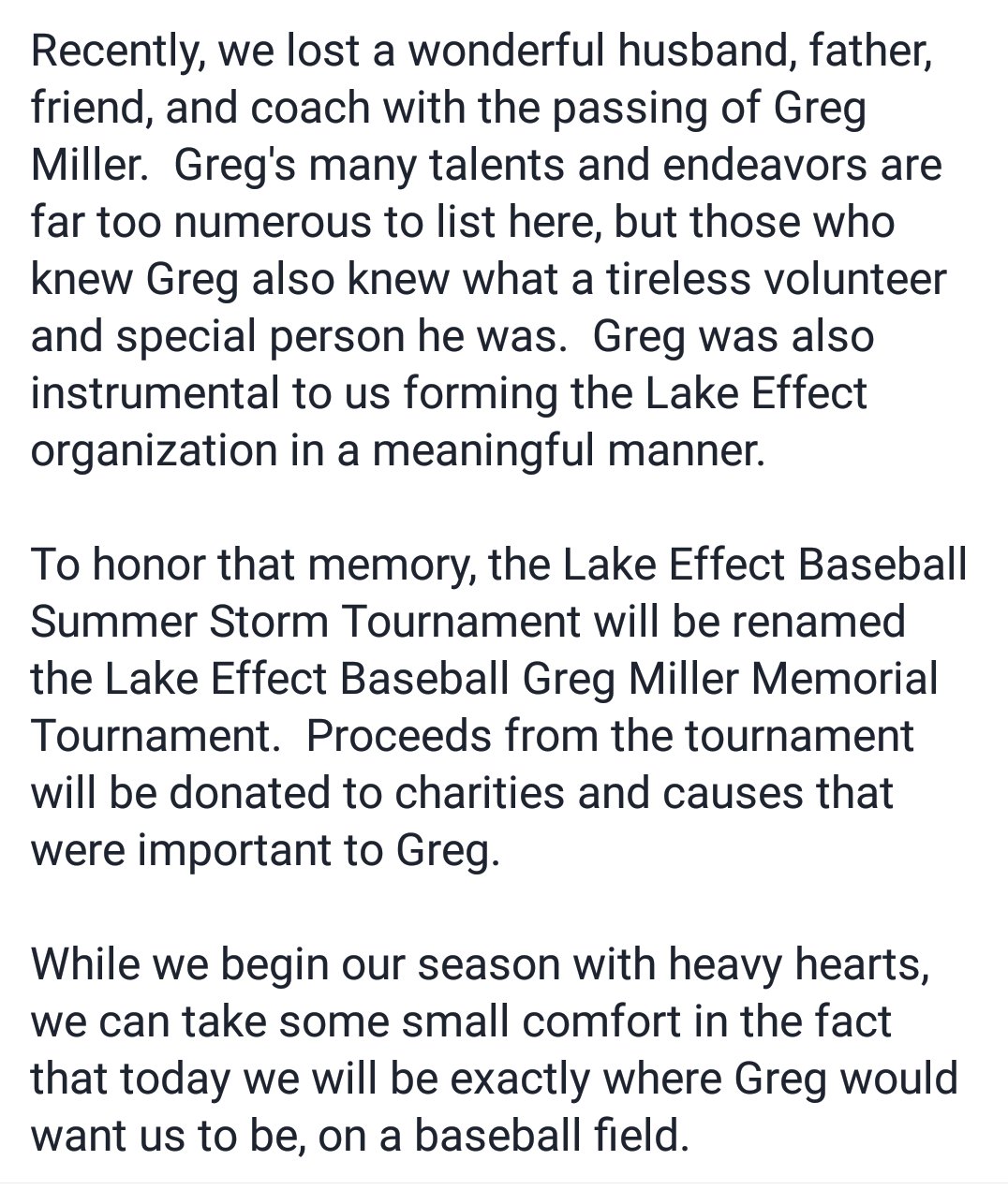 Lake Effect Baseball on Twitter: "Lake Effect Baseball Summer Storm tournaments have been ...