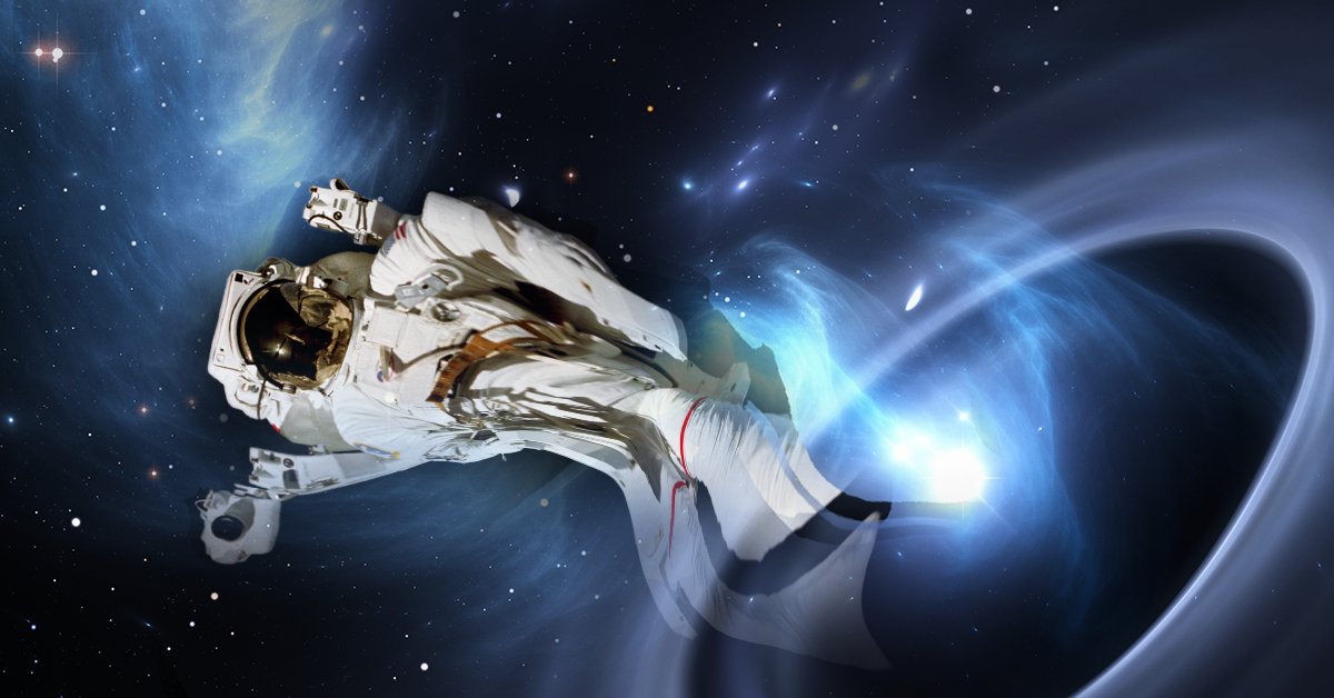 Astronaut Falling Into A Black Hole