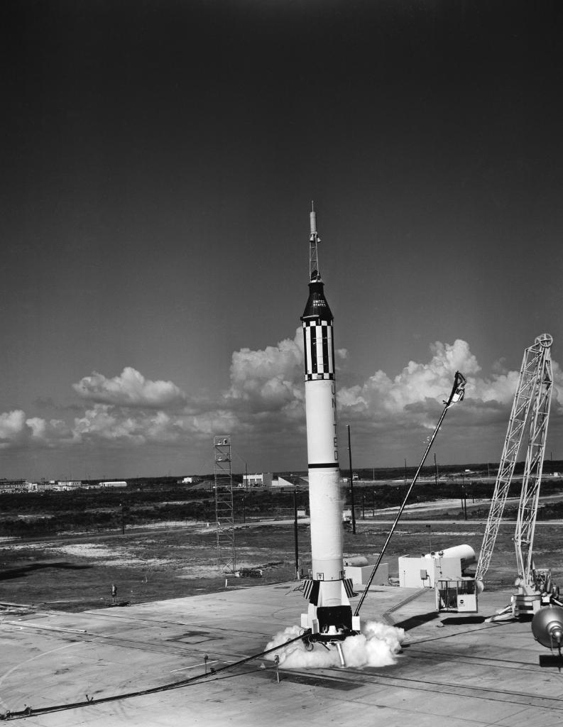 in 1961, a mercury-redstone rocket launched astronaut alan shepard into ...