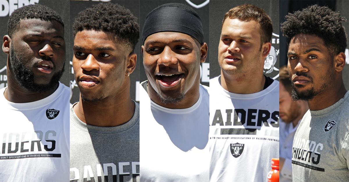 Following the first day of Rookie Mini-Camp members of the 2017 Draft ...