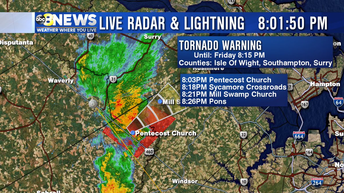 Tornado Warning Update. Storm with radar detected rotation now NE of US ...