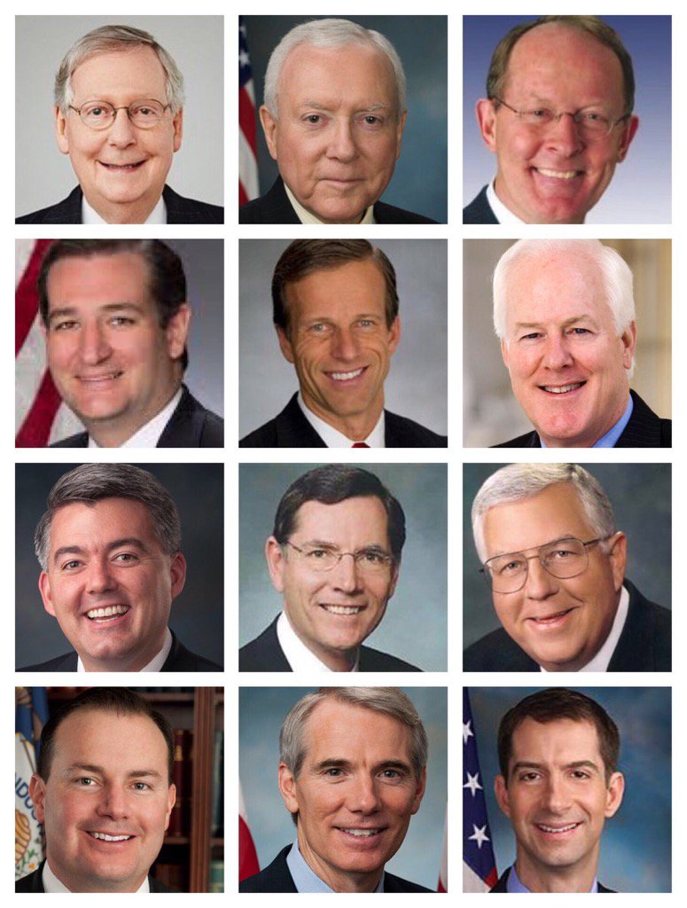 The 12 white nationalist nativist Republican Senators who will decide ...