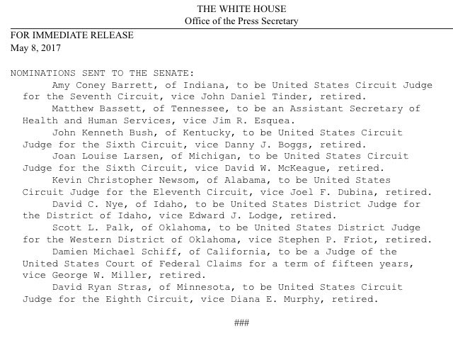 Pleased that Scott Palk has again been nominated to serve as a Federal ...