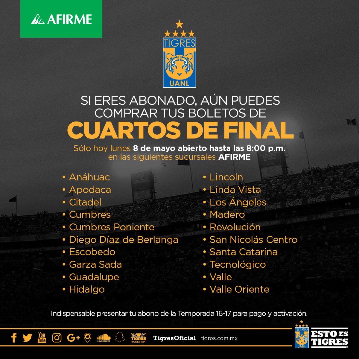 Información para la venta y activación de abonos para el partido de ... Información para la venta y activación de abonos para el partido de ...