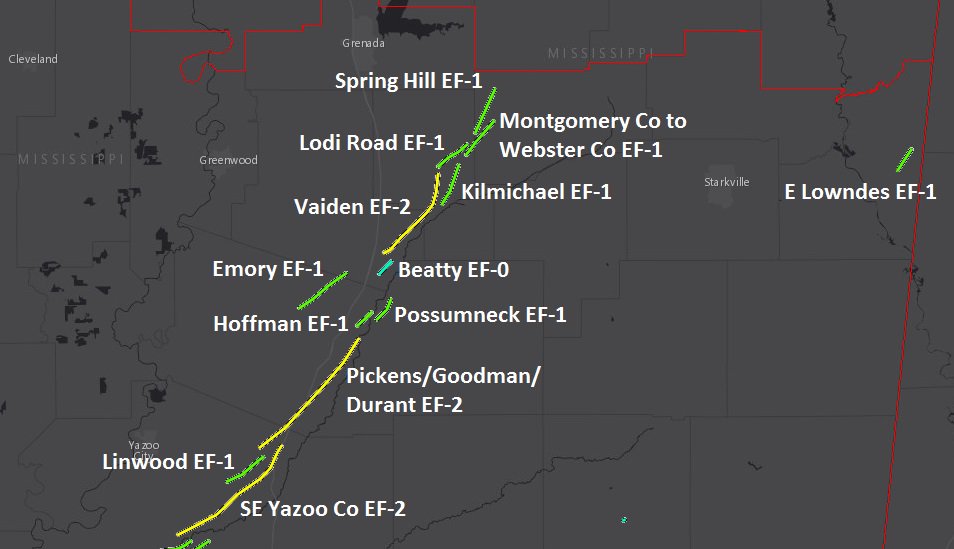In total, there were 29 tornadoes across the NWS Jackson forecast area ... In total, there were 29 tornadoes across the NWS Jackson forecast area ...