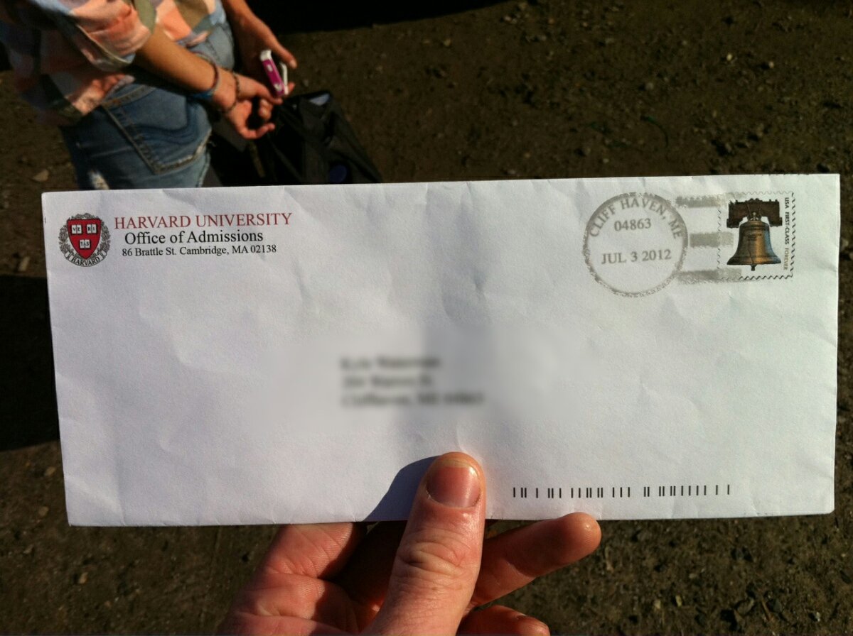 Harvard Acceptance Letter Envelope