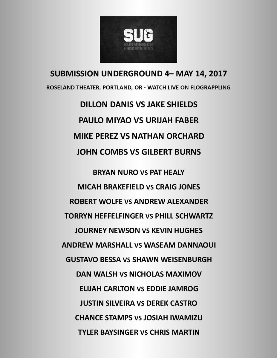 Full card for SUG listed anywhere? : r/bjj