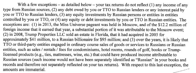 Here's the full paragraph from letter by Trump lawyers Sherri Dillon ...