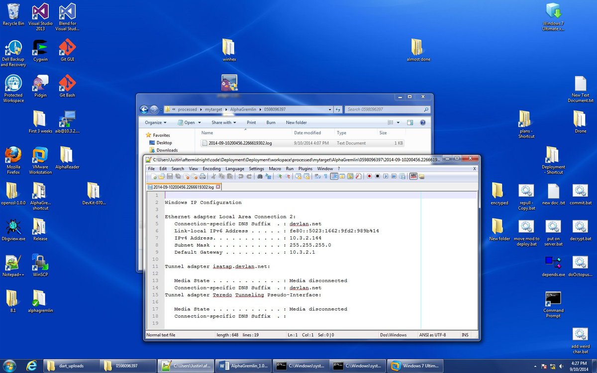 Vault7 "Gremlins": Screenshot of CIA hacker "Justin"'s desktop complete ...