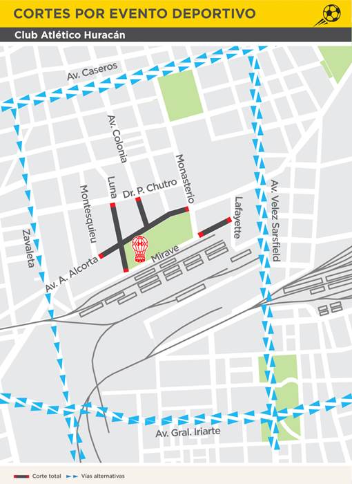 Inmediaciones al Club Atlético Huracán, cerrado al transito por evento ...