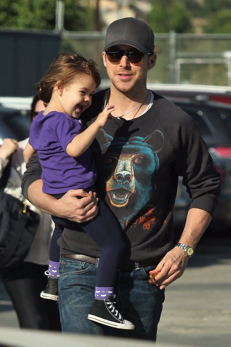 Eva Mendes with Ryan Gosling and their daughters Esmeralda and Amada ...
