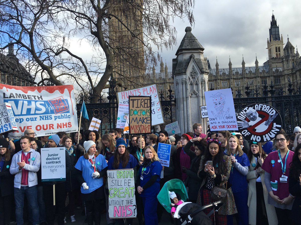 Junior doctors protest outside Houses of Parliament - ITV News