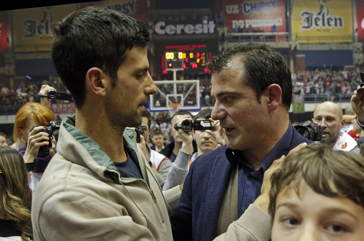 Novak Djokovic attends a Soccer Game in Serbia. Meets Dejan Stankovic ...