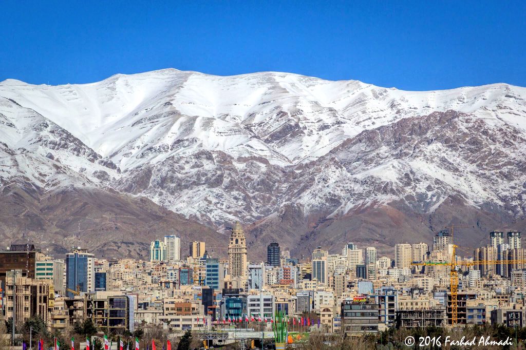 Alborz: Tehran surrounded by the majestic Alborz mountains covered in snow