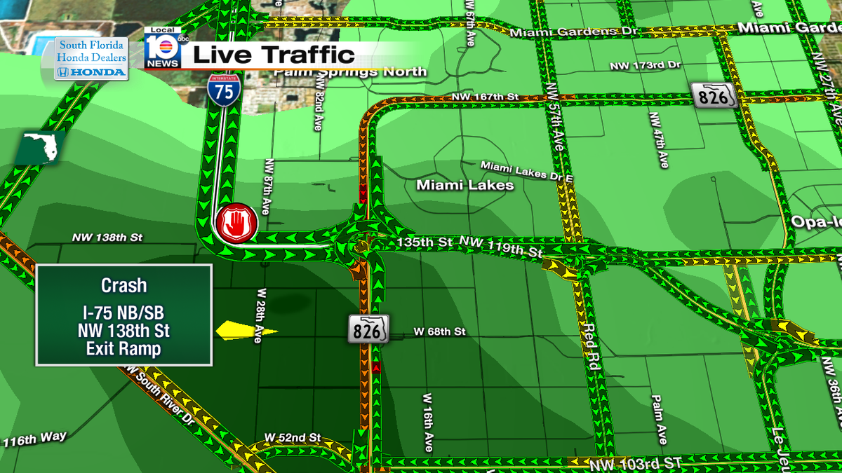 Traffic Alert--I-75 NB/SB Exit ramp closed at NW 138th St TRAFFIC MIAIM ...
