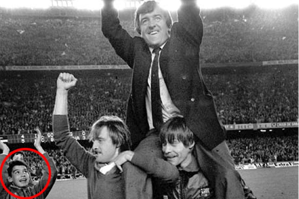 The amazing picture of Pep Guardiola as a 14-year-old ballboy idolising ...