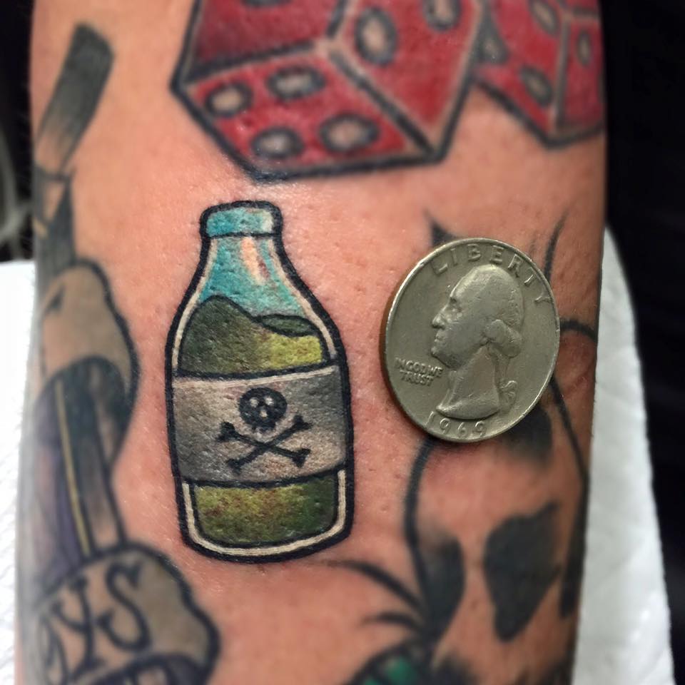 Traditional Alcohol Bottle Tattoo