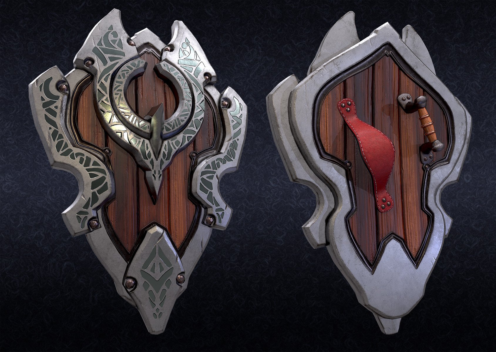 Cool Shield Designs Viking Round Wood Shield With Steel Fittings