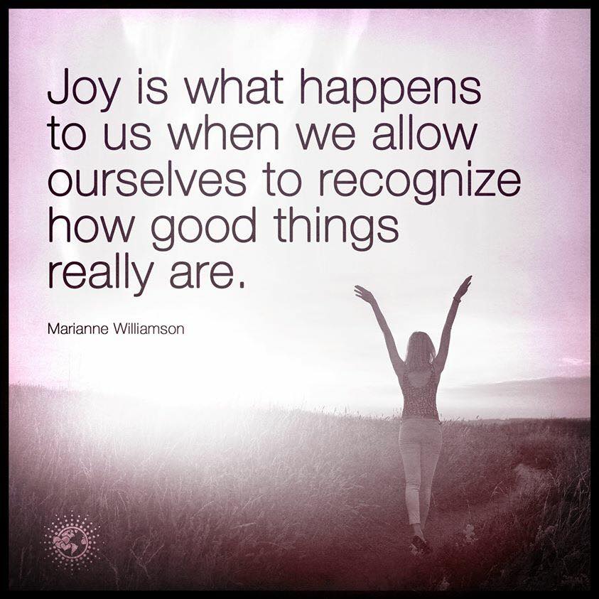Joy is what happens to us when we allow ourselves to recognize how goo ...