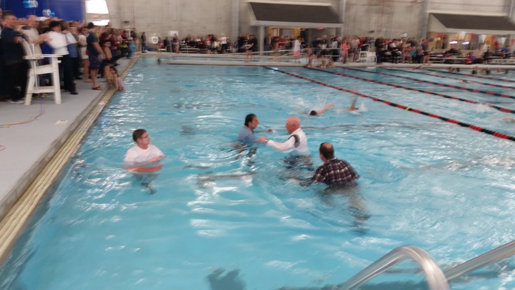 #cheshire town manager michael milone, others go in water fully clothed ...