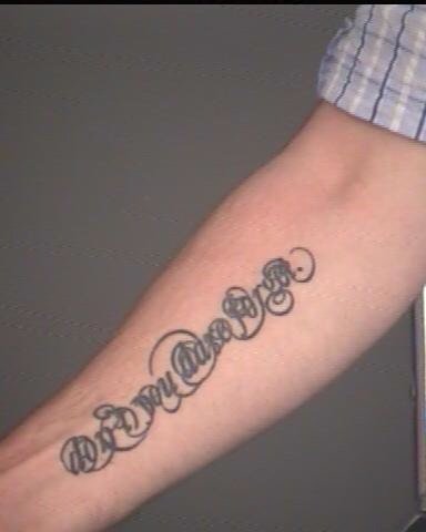 Dellen Millard's arm tattoos are lyrics from "Okay, I Believe You, But ...