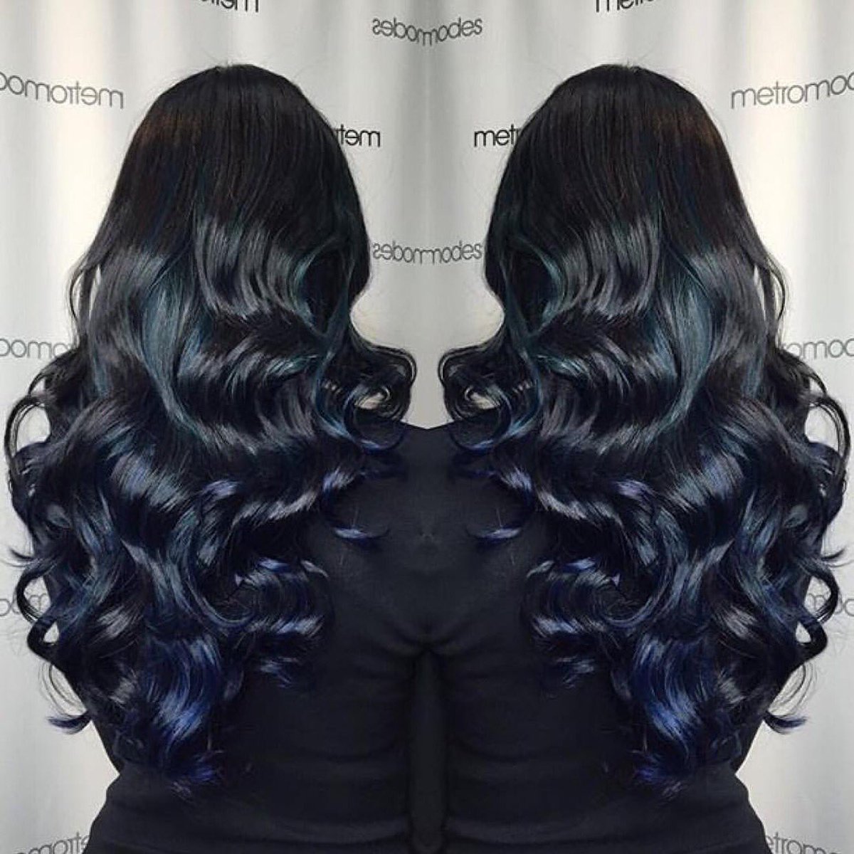 Midnight Blue Black Hair Color