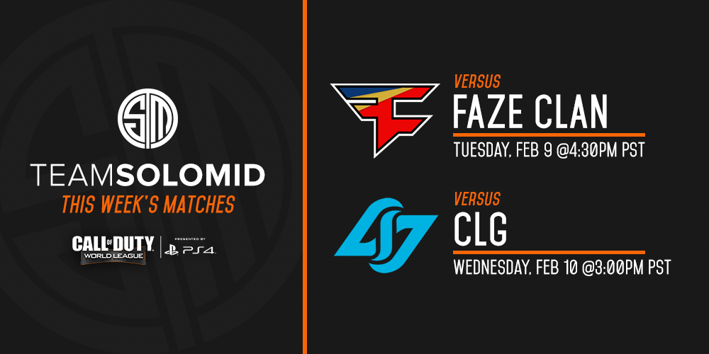 Pre-Match Thread: TSM vs FaZe / 2016 NA CWL Stage 1 Week 5 : r/TeamSolomid