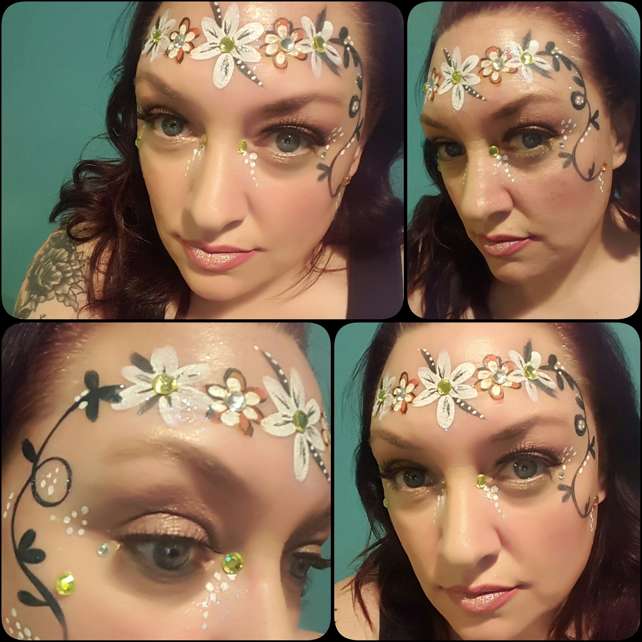 Flower Face Painting Designs