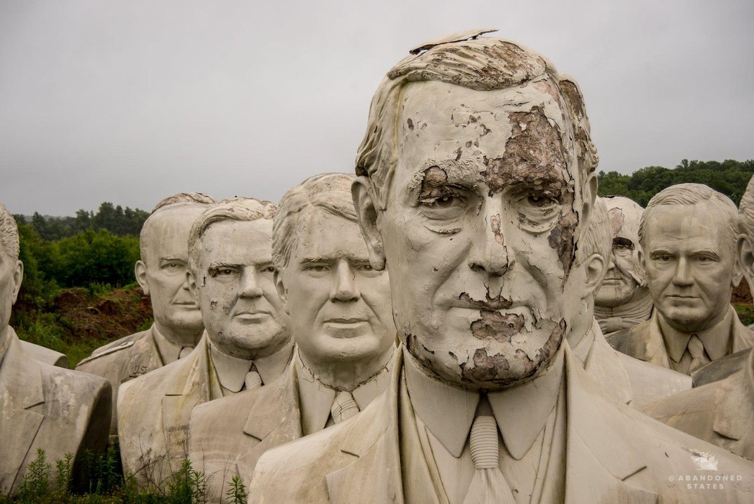 How 43 giant, crumbling presidential heads ended up in Croaker ...