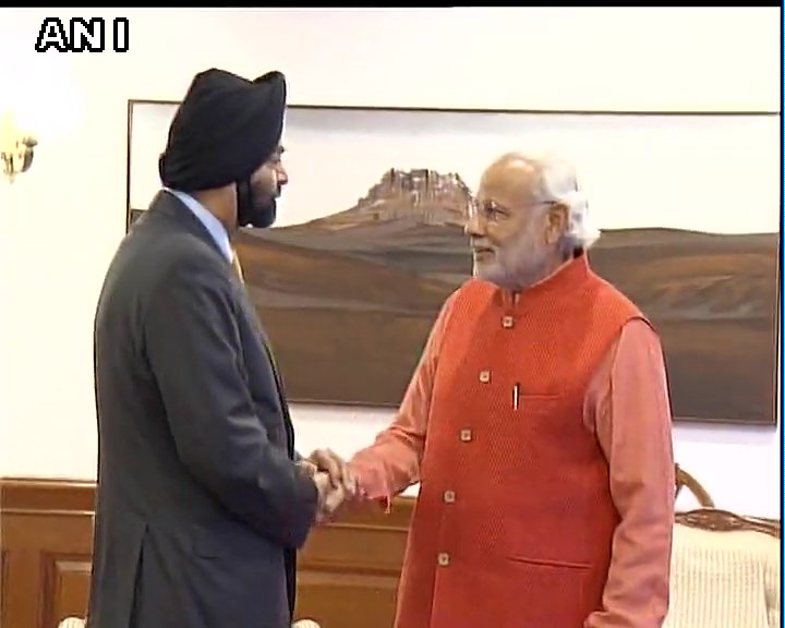 Delhi: PM Narendra Modi meets Ajay Banga (President & CEO, US India ...
